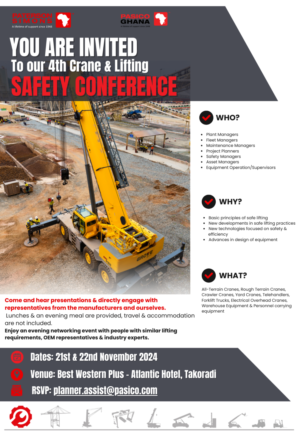 YOU ARE INVITED TO OUR 4TH CRANE & LIFTING SAFETY CONFERENCE: 21 & 22 ...